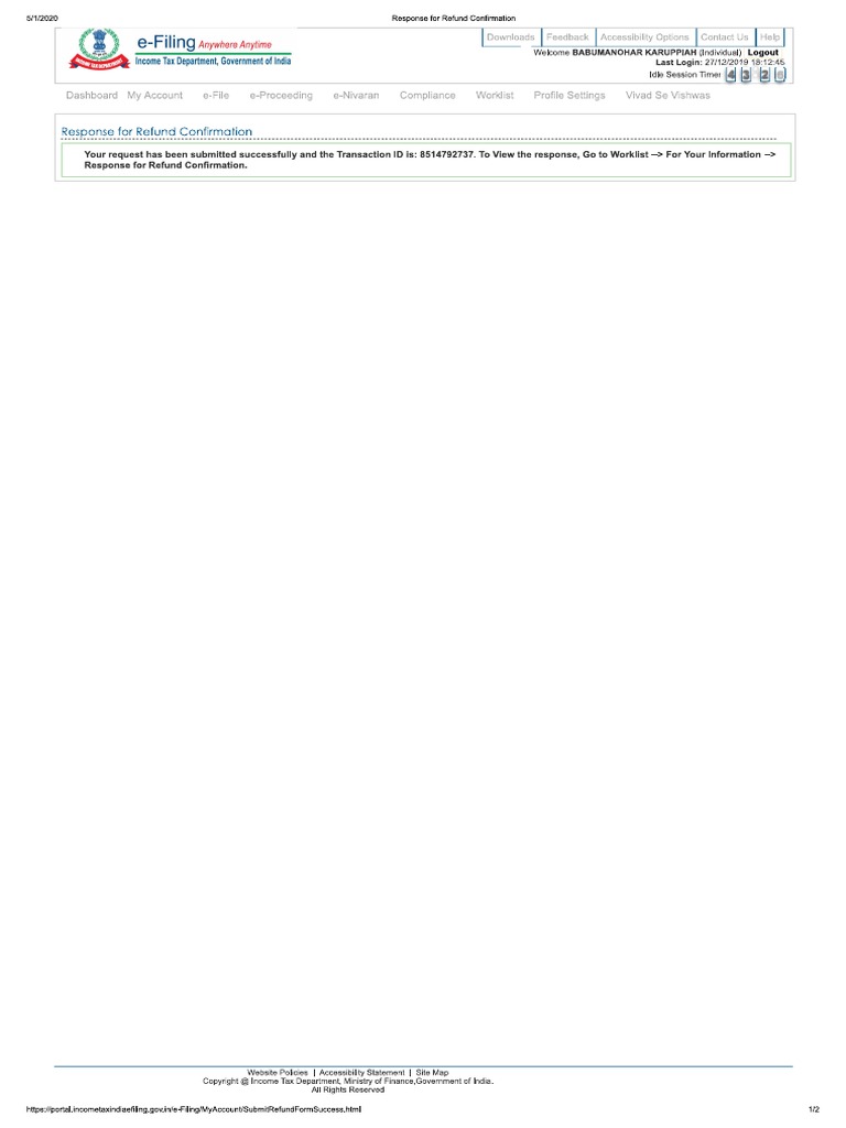 Response For Refund Confirmation PDF | PDF