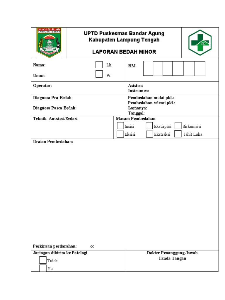 Form Laporan Operasi | PDF