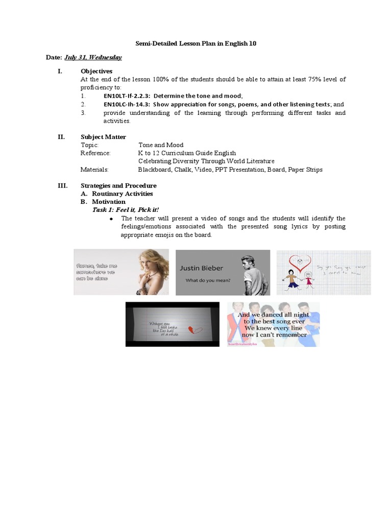 TM - Lesson Plan | PDF | Mood (Psychology) | Mental Health
