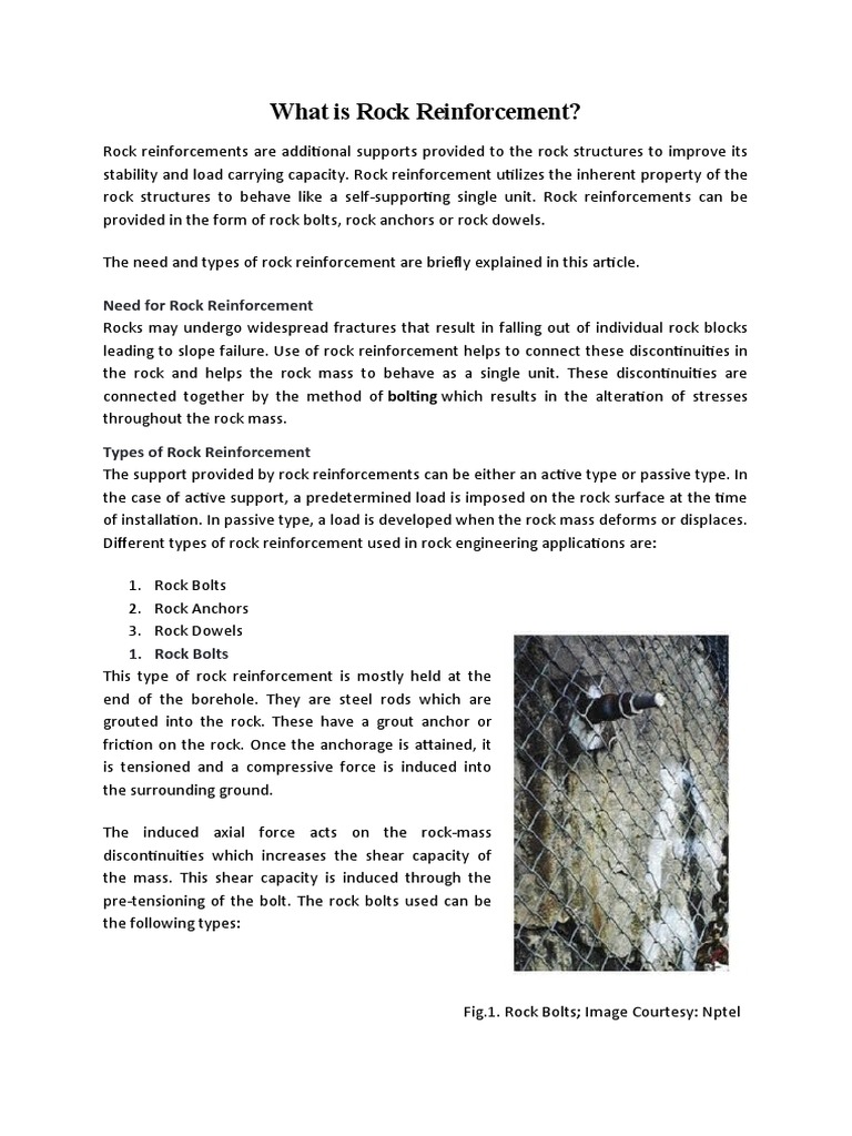 Understanding Rock Reinforcement Methods | PDF | Materials Science ...