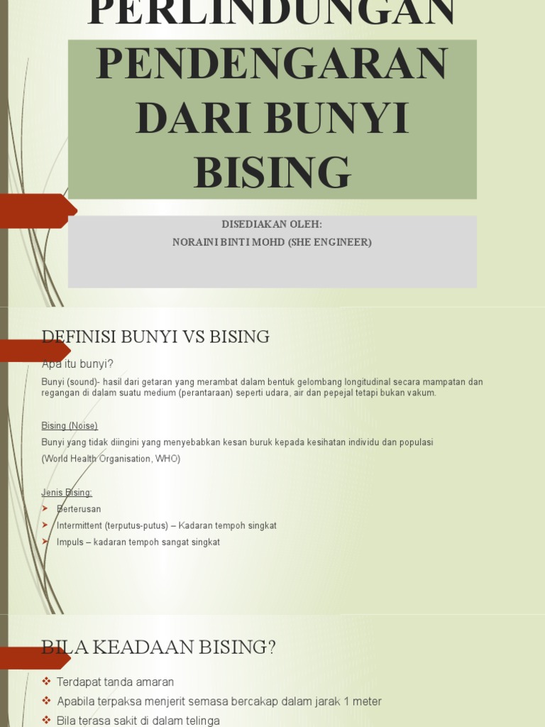 Latihan Perlindungan Pendengaran Dari Bunyi Bising | PDF