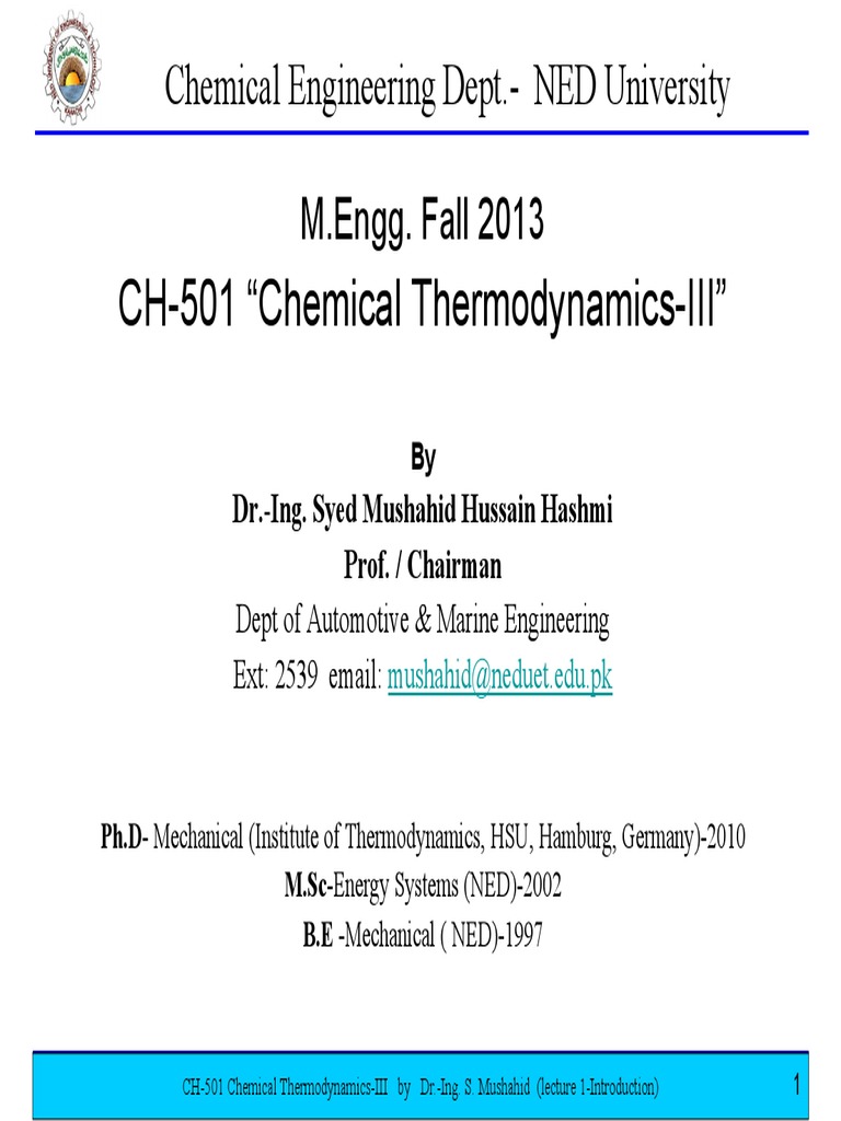 CH501 - Introduction (Fall 2013) PDF | PDF | Thermodynamic Equilibrium ...