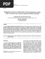 BDI (Becks' Depression Inventory) Assessment For Children: Children'S Depression Self-Rating ...