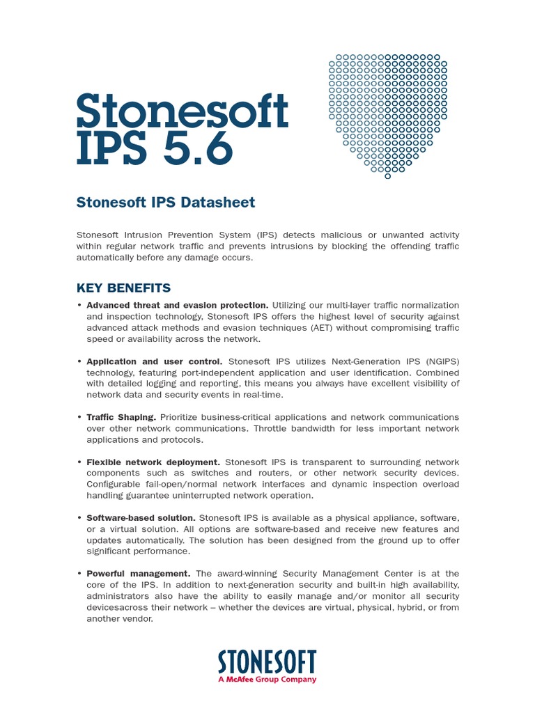 IPS Datasheet - Stonesoft | PDF | Computer Network | Denial Of Service ...