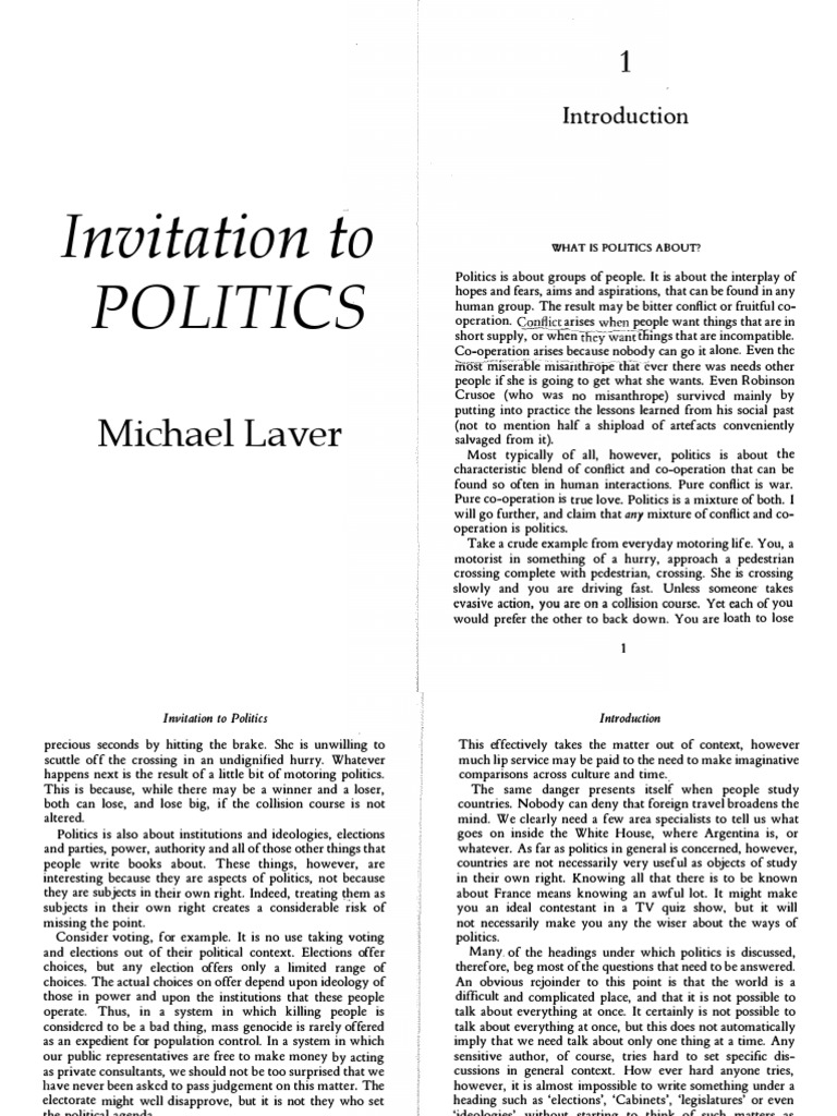Laver, Michael - Invitation To Politics (Caps. 1, 2 y 9) PDF | PDF ...