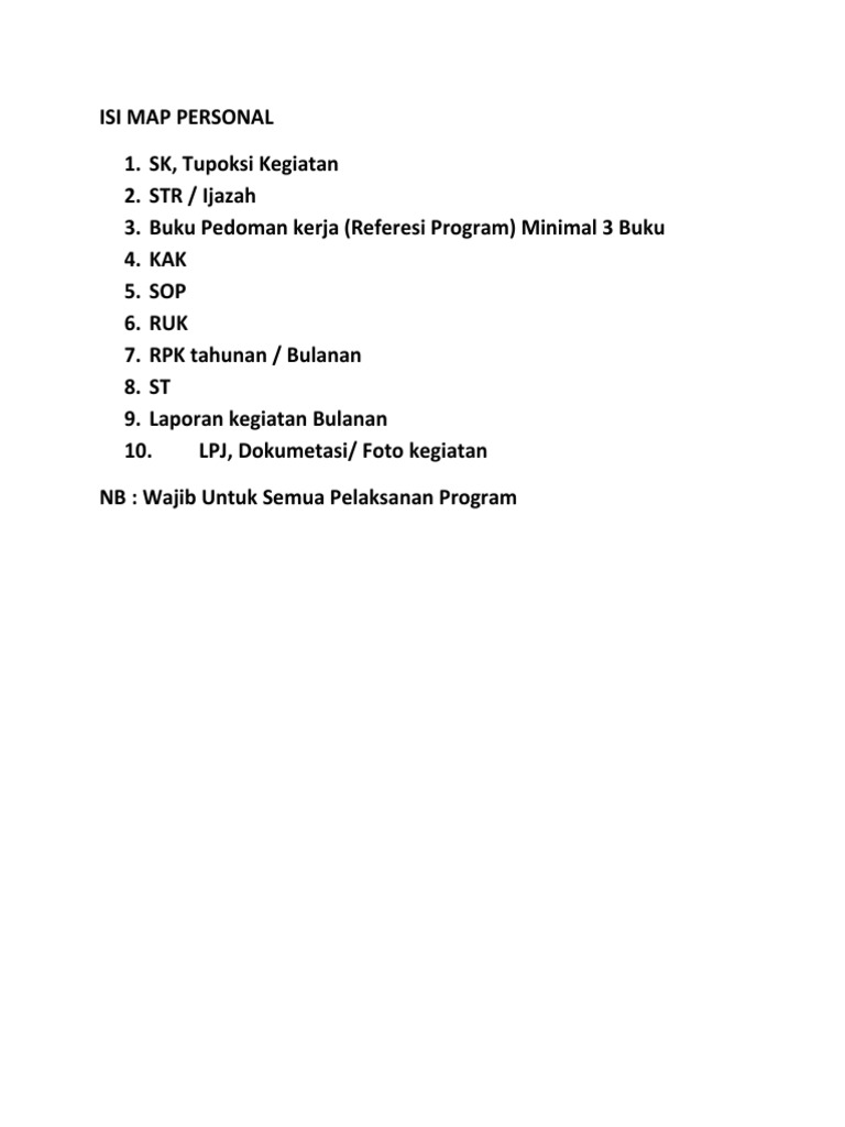 Isi Map Personal 2020 | PDF