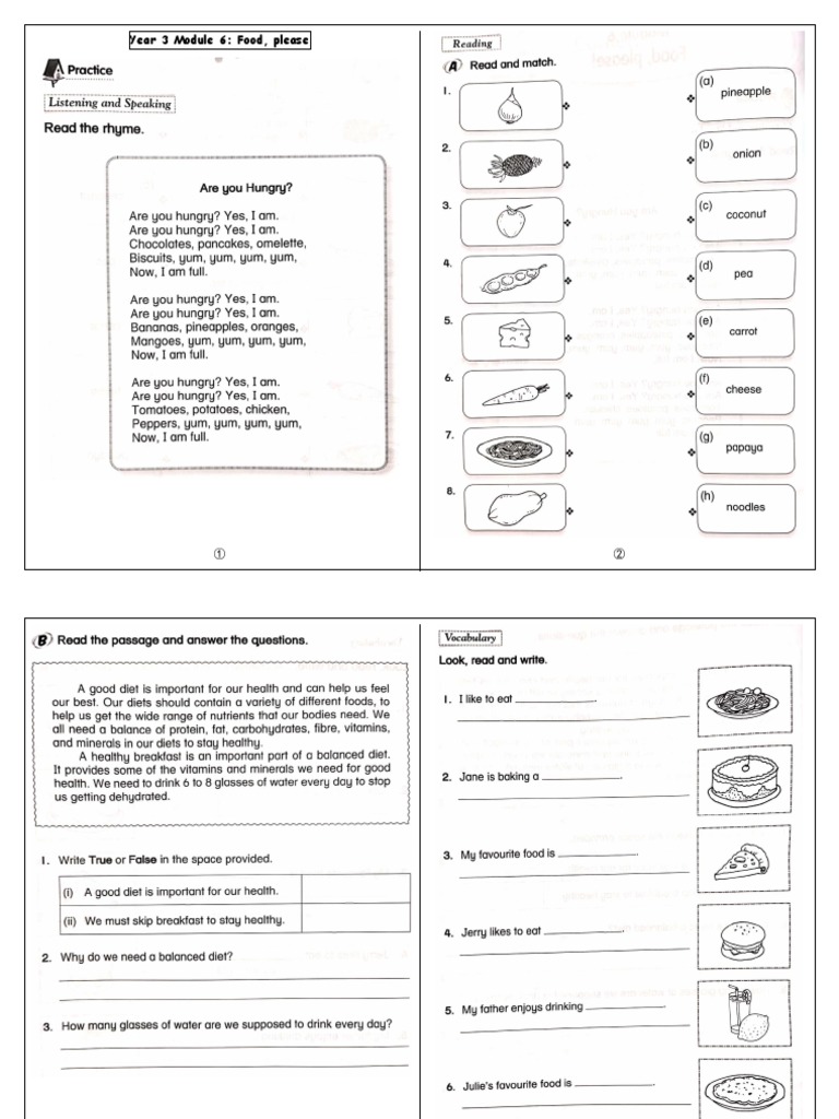 Year 3 Module 6 Food Please 23-6-2020 | PDF