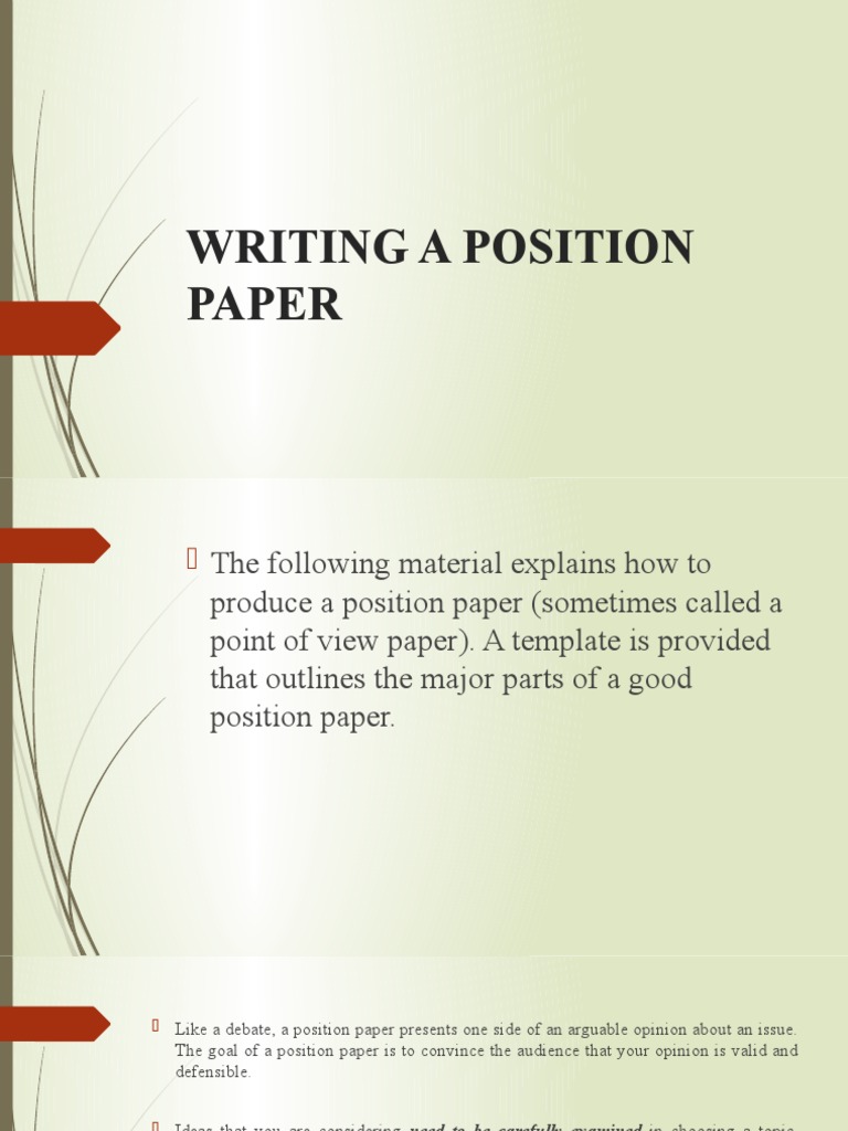 Writing A Position Paper | PDF | Essays | Argument
