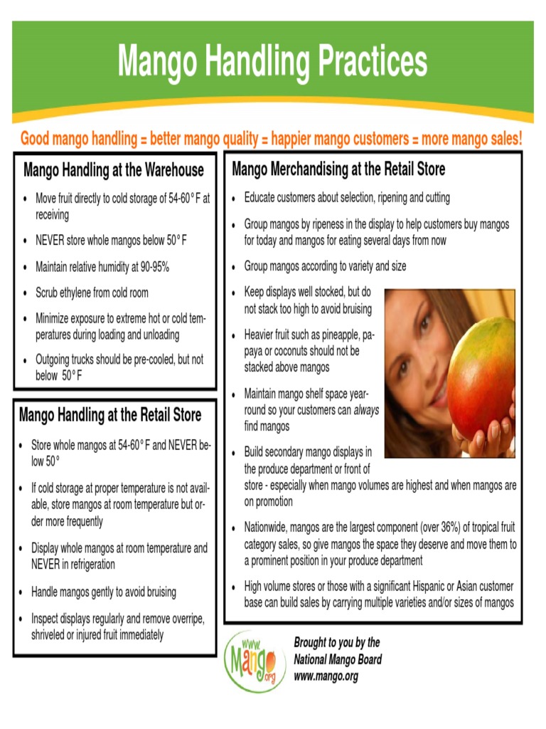 Mango Handling Practices: Good Mango Handling Better Mango Quality ...