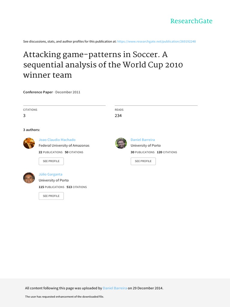 Attacking Game-Patterns in Soccer. A Seq PDF | PDF | Tourism | Quality Of Life