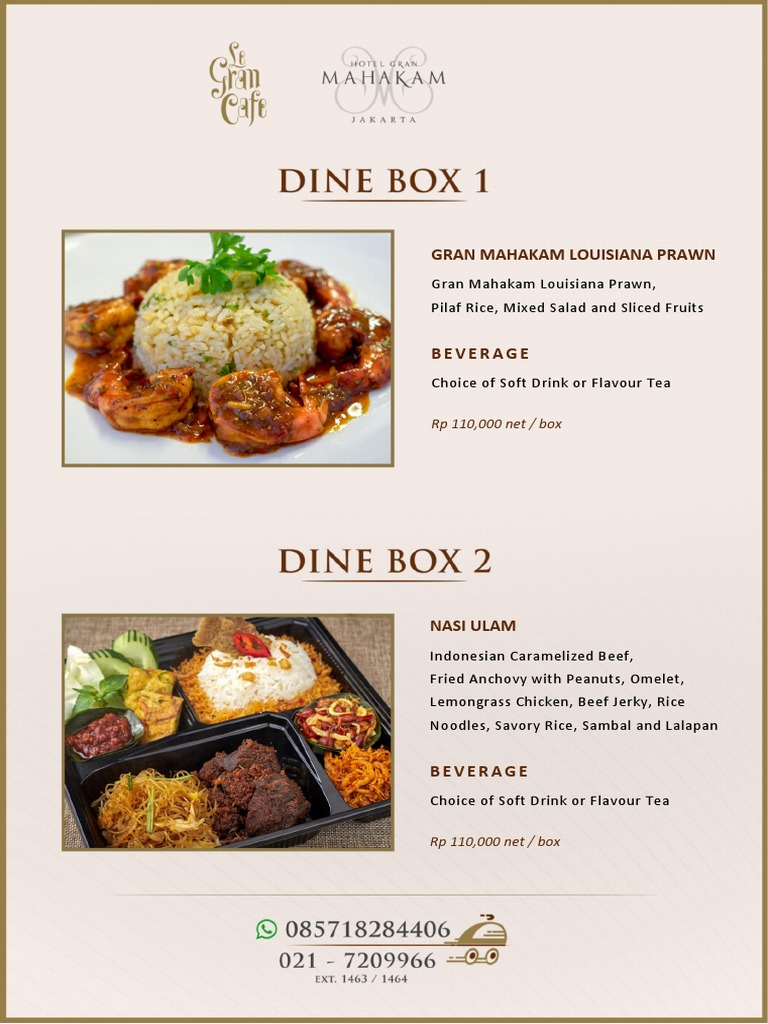 Dine Box Delight Le Gran Cafe | PDF | Drink | Foods