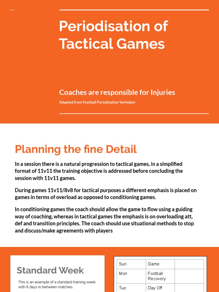 Periodisation of Tactical Games | PDF | Business