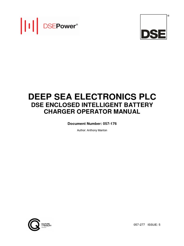 Deep Sea Electronics PLC: Dse Enclosed Intelligent Battery Charger ...