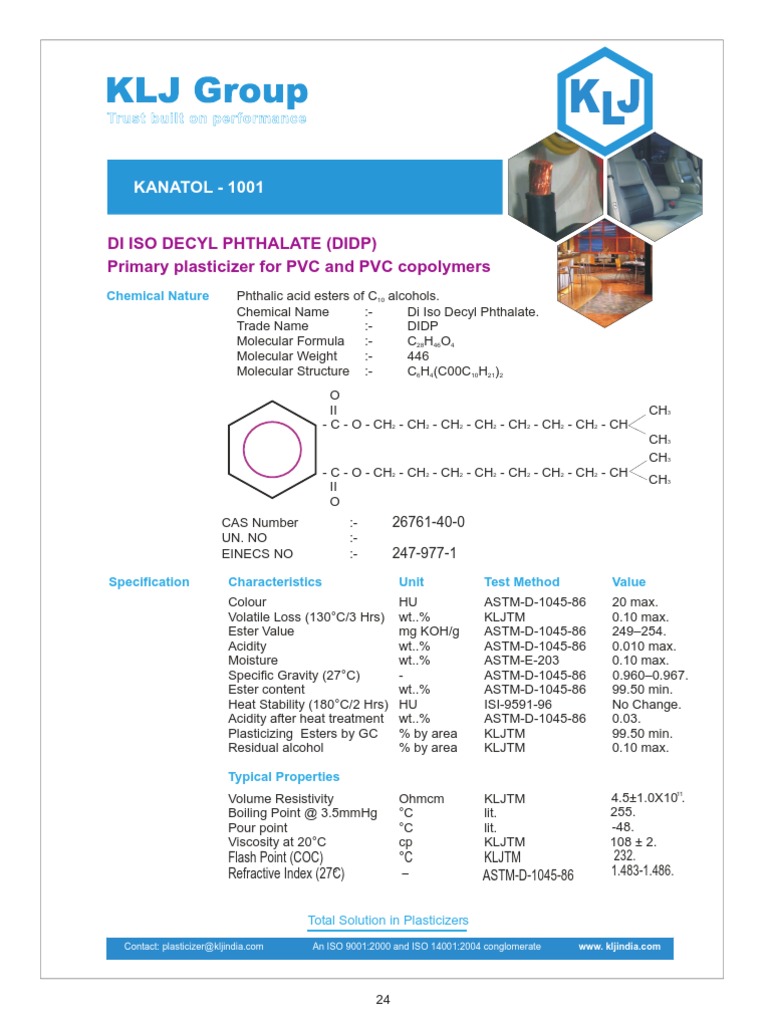 KANATOL - 1001: Di Iso Decyl Phthalate (Didp) Primary Plasticizer For ...