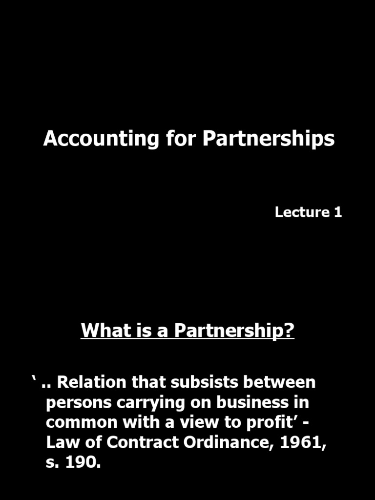 Lecture 1 On Accounting For Partnerships | PDF | Debits And Credits ...