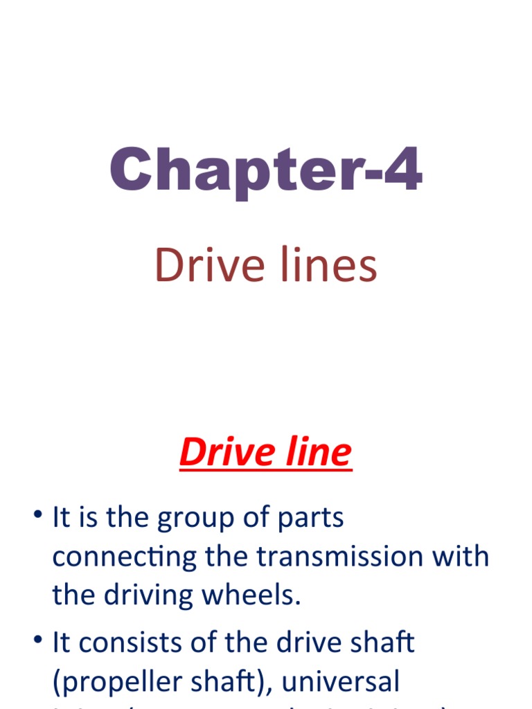 Chapter-4: Drive Lines | PDF | Axle | Gear