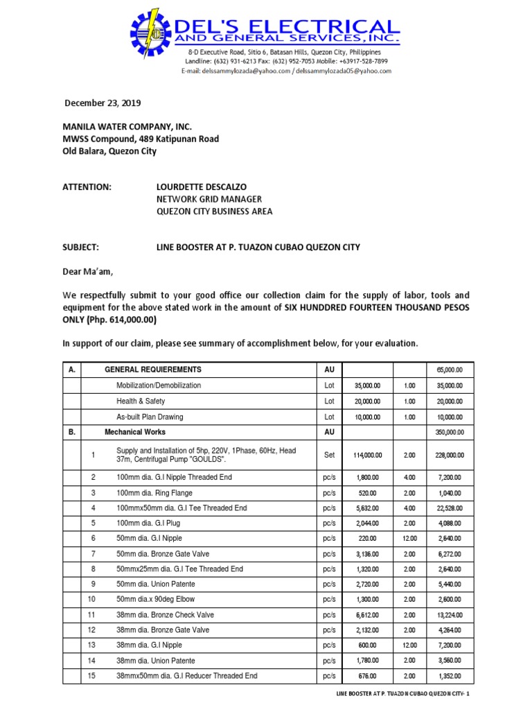 Manila Water Company, Inc. MWSS Compound, 489 Katipunan Road Old Balara ...