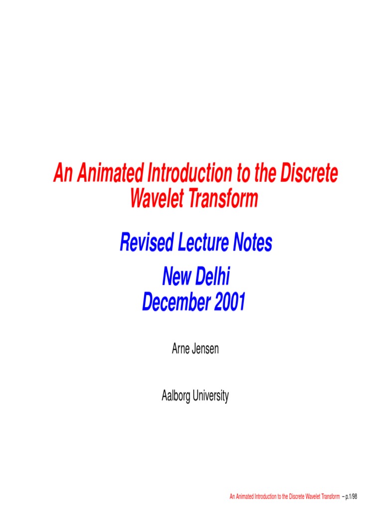 WAVELET Slides PDF | PDF | Wavelet | Digital Signal Processing