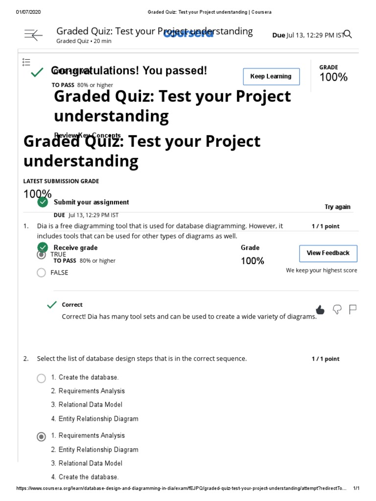 Graded Quiz - Test Your Project Understanding - Coursera2 | PDF | Data ...