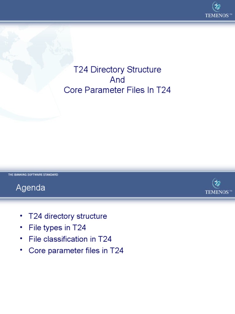 T24 Directory Structure And Core Parameter Files In T24 Pdf Data Management Information