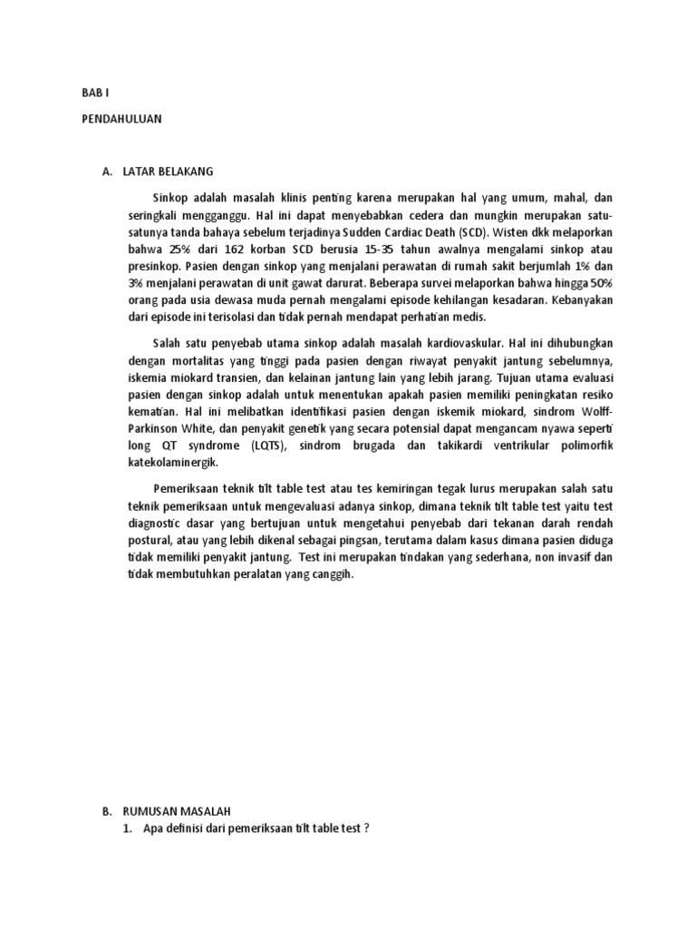 Tilt Table Test | PDF