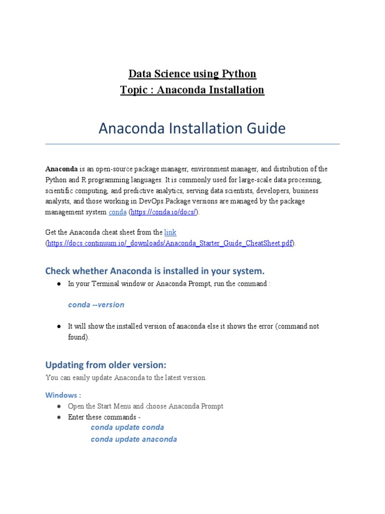 Anaconda Installation Guide | PDF | Command Line Interface | Software
