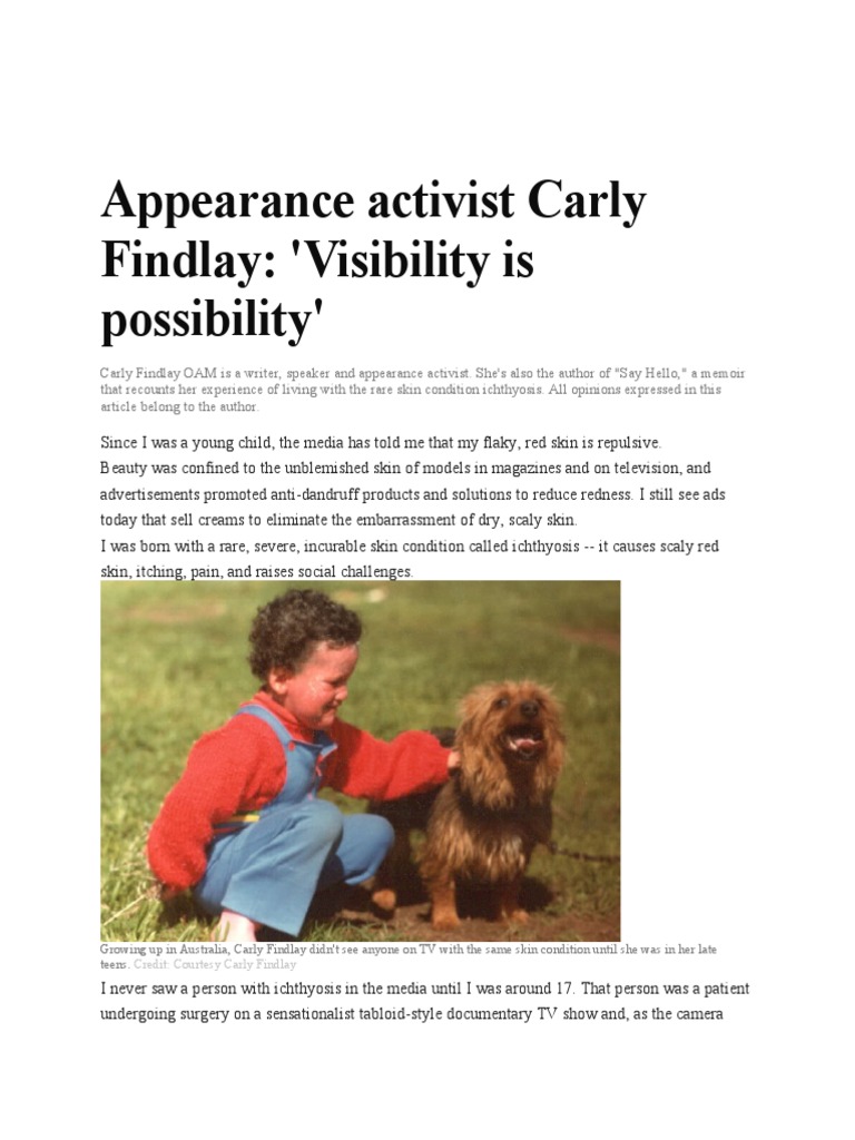 Appearance Activist Carly Findlay | PDF | Photo Manipulation