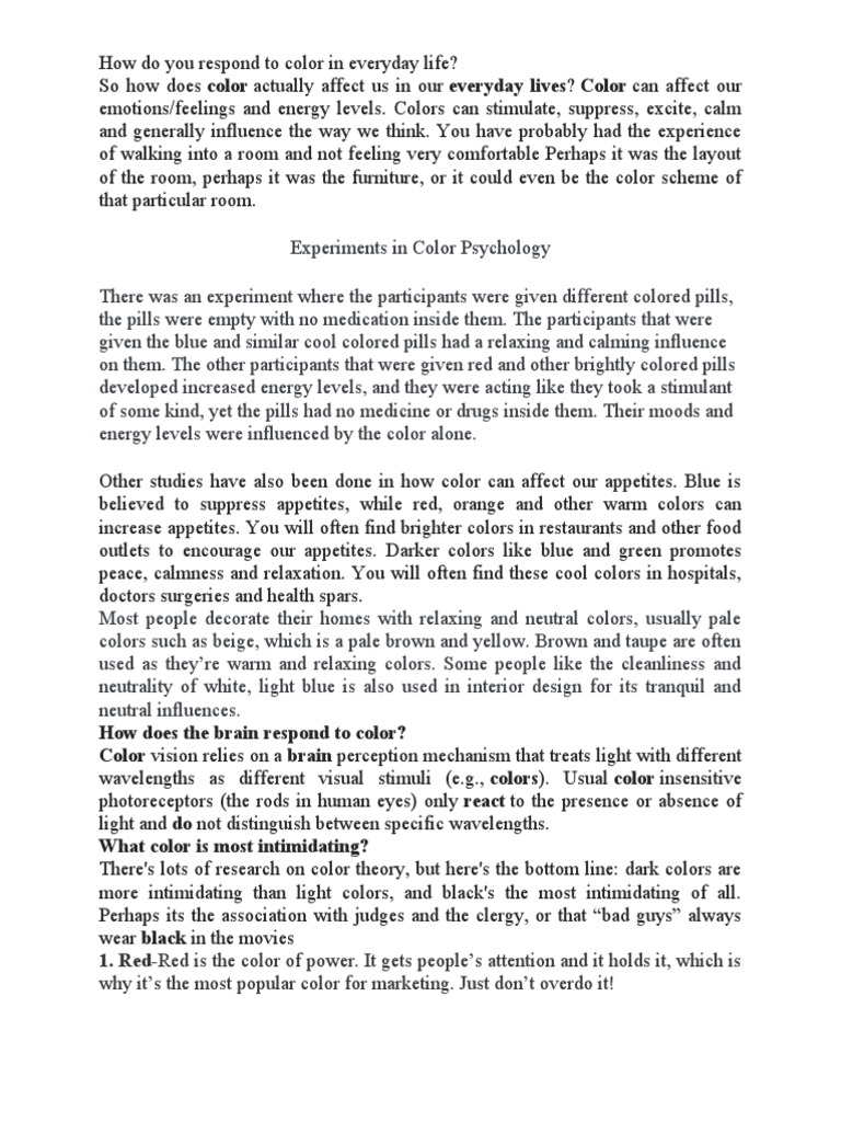 How Does The Brain Respond To Color? Color Vision Relies On A Brain ...