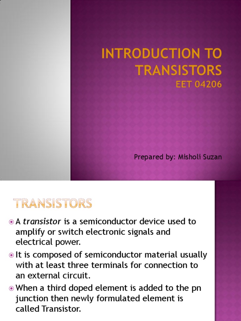 L1-Introduction To Transistors | PDF | Bipolar Junction Transistor | P ...