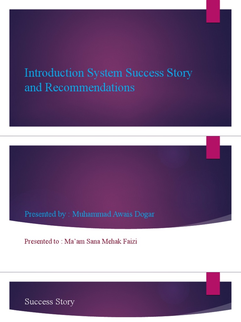 Introduction System Success Story and Recommendations | PDF