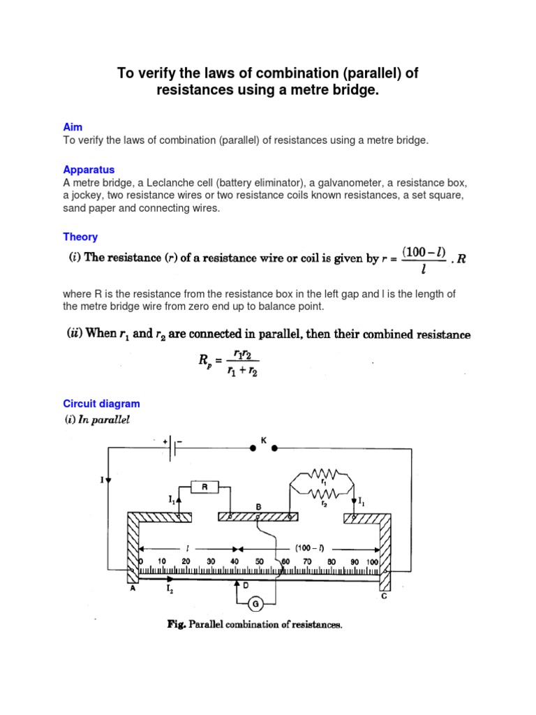 Law of Resistance (Parallel) PDF | PDF | Electrical Resistivity And ...