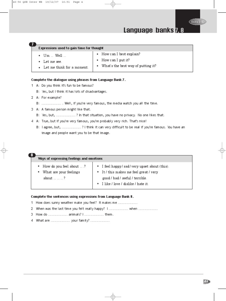 Language Banks: Expressions Used To Gain Time For Thought | PDF