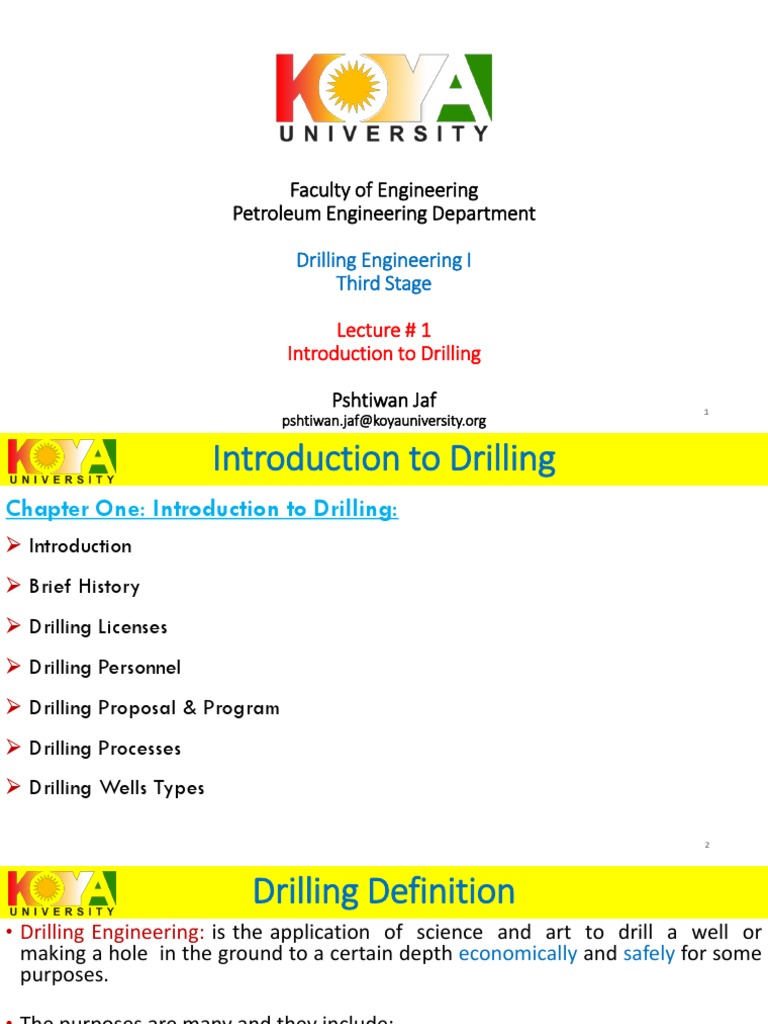 Faculty of Engineering Petroleum Engineering Department: Drilling ...