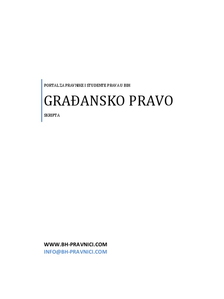 Gradjansko Pravo - Skripta | PDF