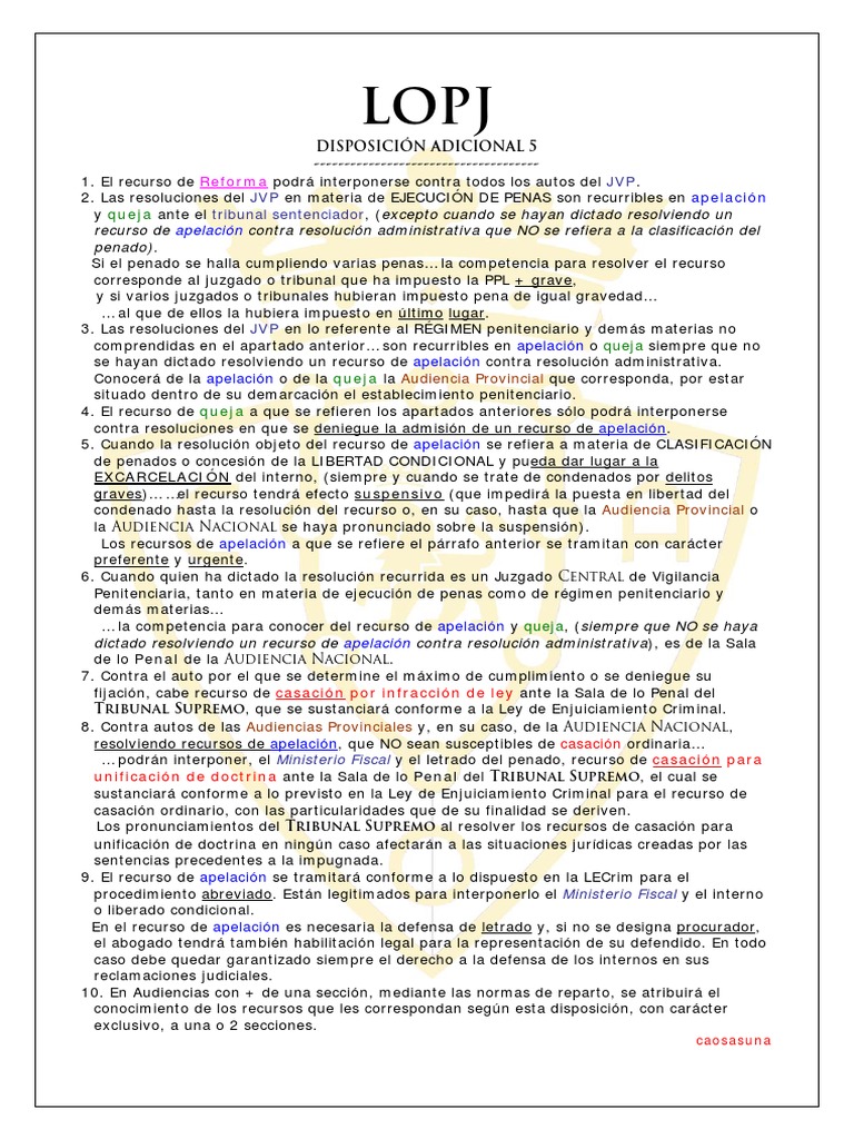 Lopj Da5 | PDF | Apelación | Derecho penal