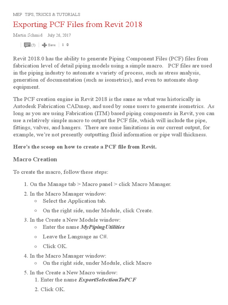 Exporting PCF Files From Revit 2018 - Revit Official Blog | PDF | Autodesk Revit | Macro ...