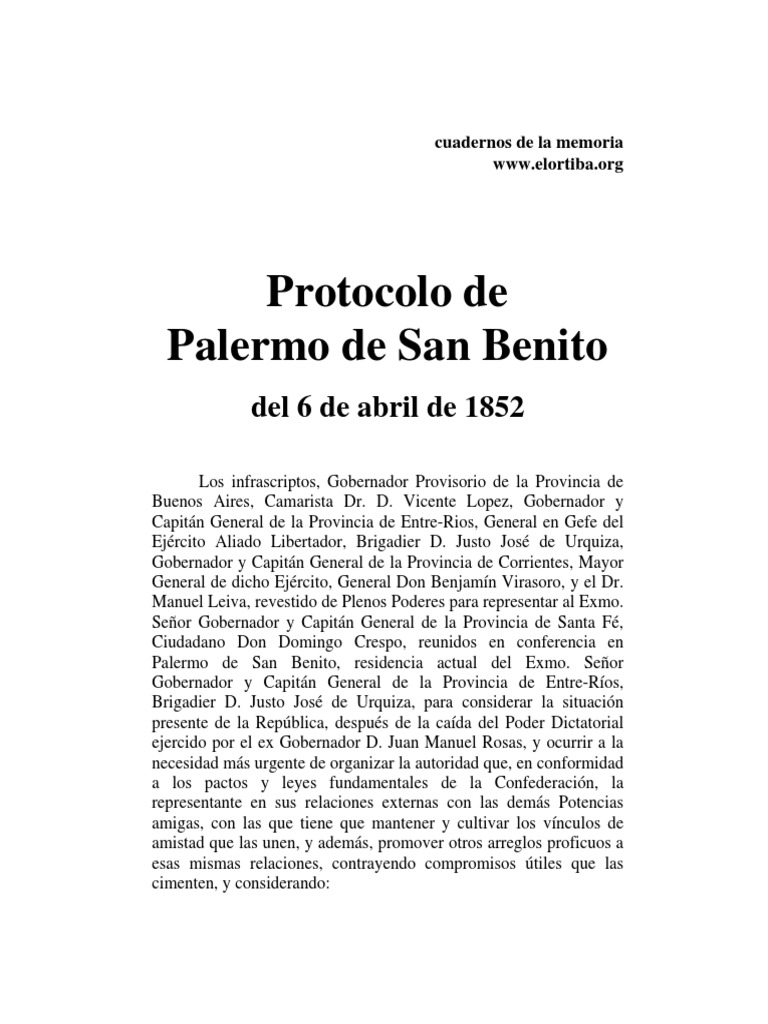 Protocolo de Palermo - 1852 PDF | PDF | Gobierno | Conflicto armado