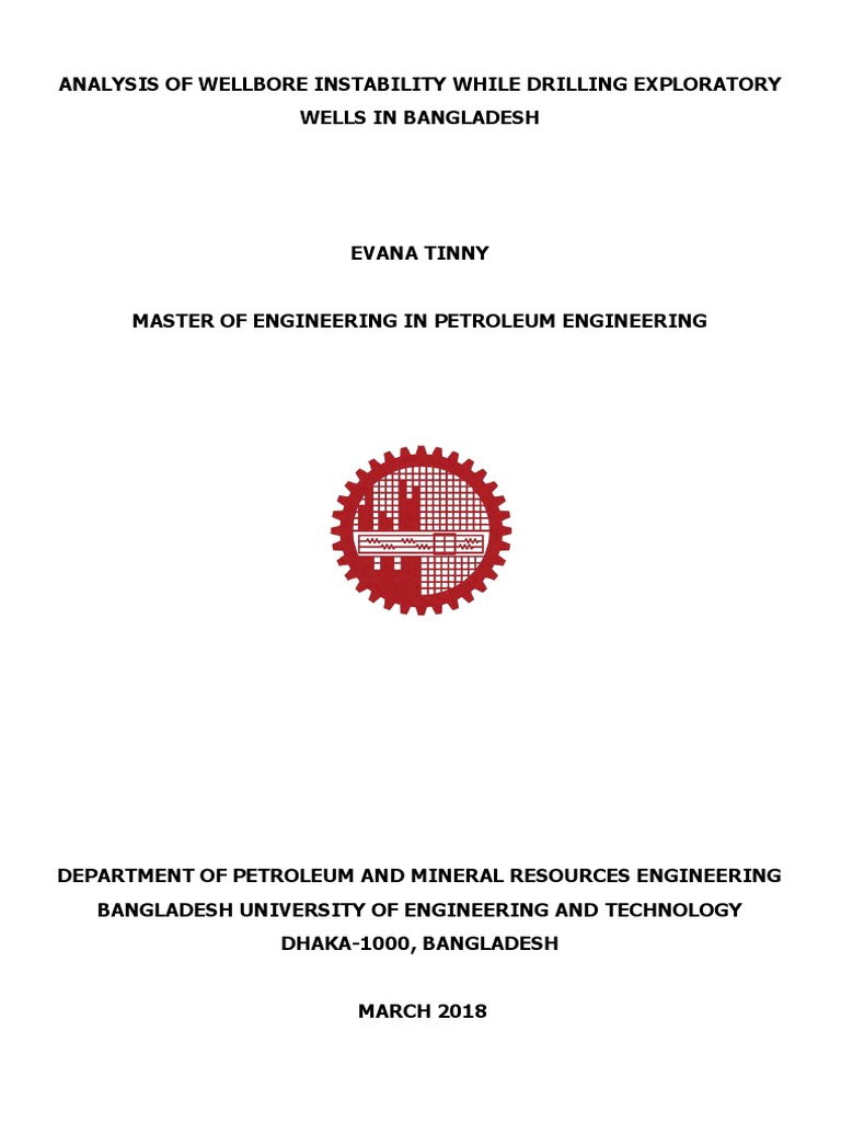 Full Thesis ANALYSIS OF WELLBORE INSTABILITY WHILE DRILLING EXPLORATORY WELLS IN BANGLADESH ...