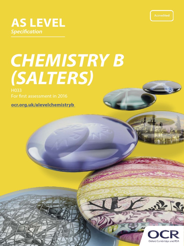OCR AS Level Chemistry B (Salters) Spec PDF | PDF | Ion | Chemical Bond