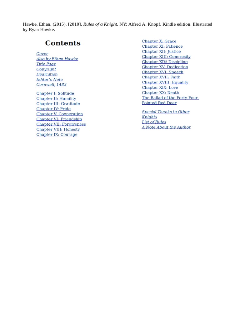 Rules of A Knight | PDF