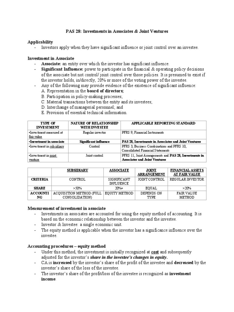 Pas 28 | PDF | Goodwill (Accounting) | Equity (Finance)