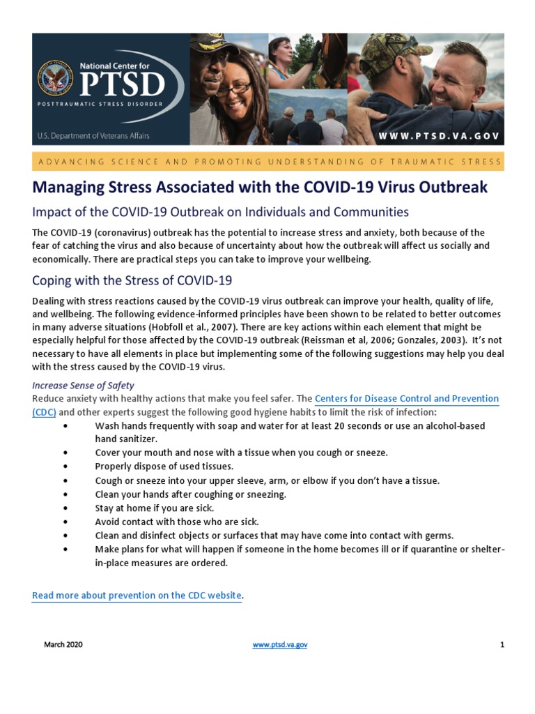 COVID19 Managing Stress 032020 | PDF | Medicine | Behavioural Sciences
