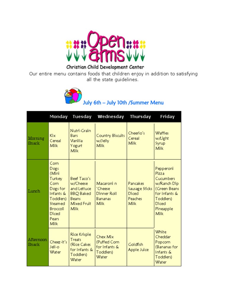 July 6th - July 10th /summer Menu | PDF