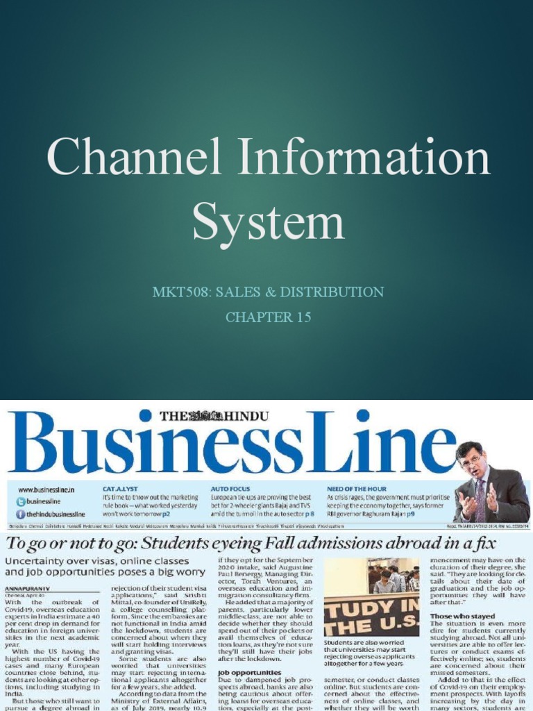 Channel Information System: Mkt508: Sales & Distribution | PDF | Sales ...
