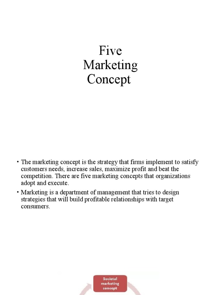 Five Marketing Concept | PDF | Marketing | Sales