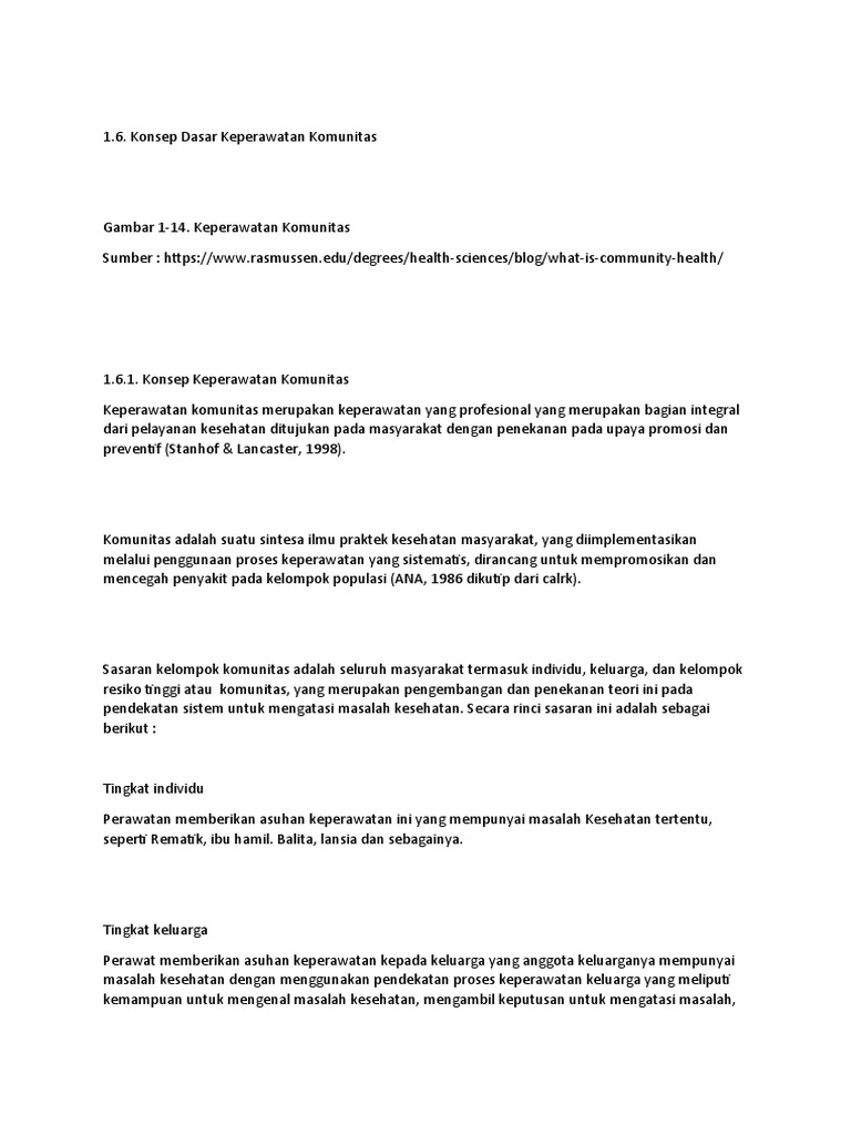 Makalah Konsep Model Keperawatan Komunitas | PDF | Pengembangan Diri