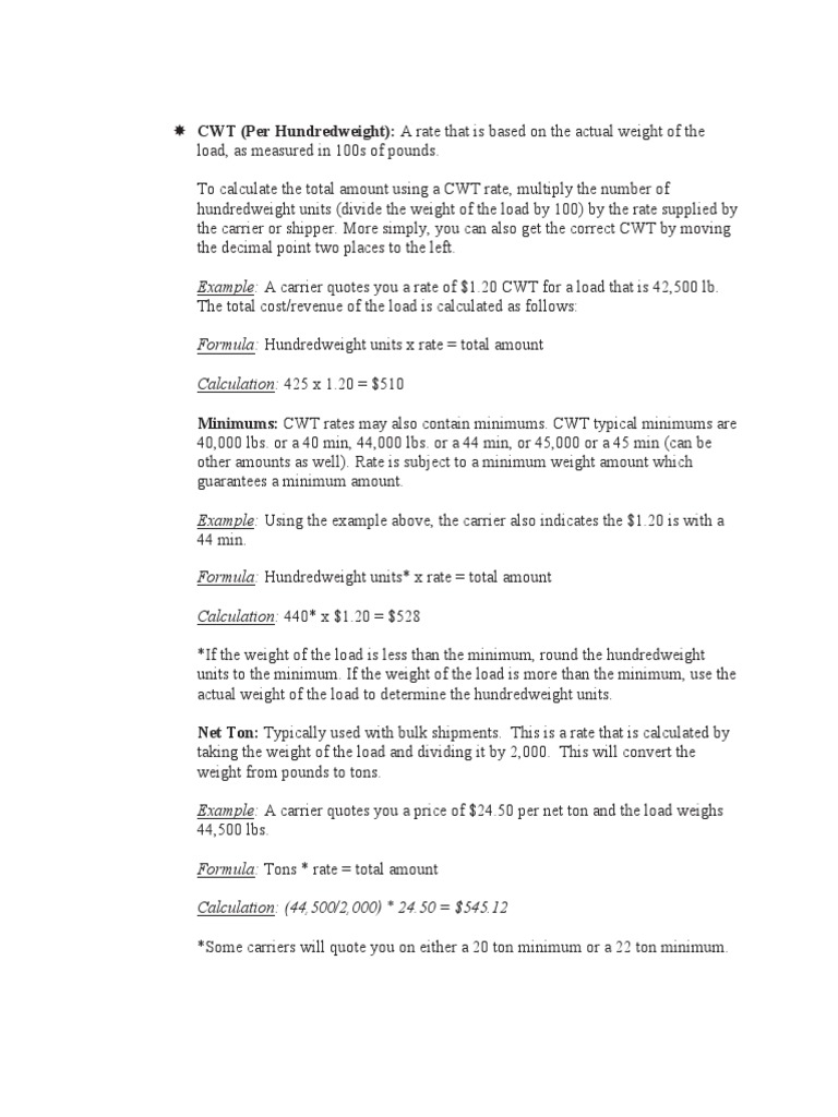 An In-Depth Explanation of Common Weight-Based Freight Shipping Rate ...