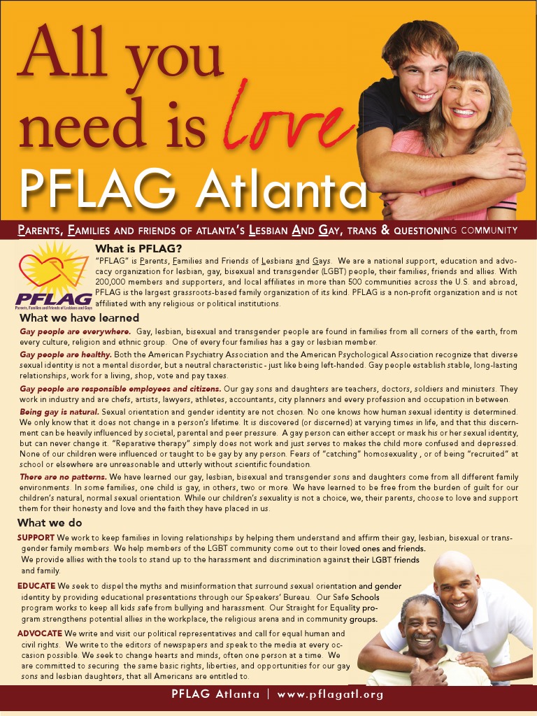 PFLAG Brochure 2011 Re-Print | PDF | Homosexuality | Coming Out