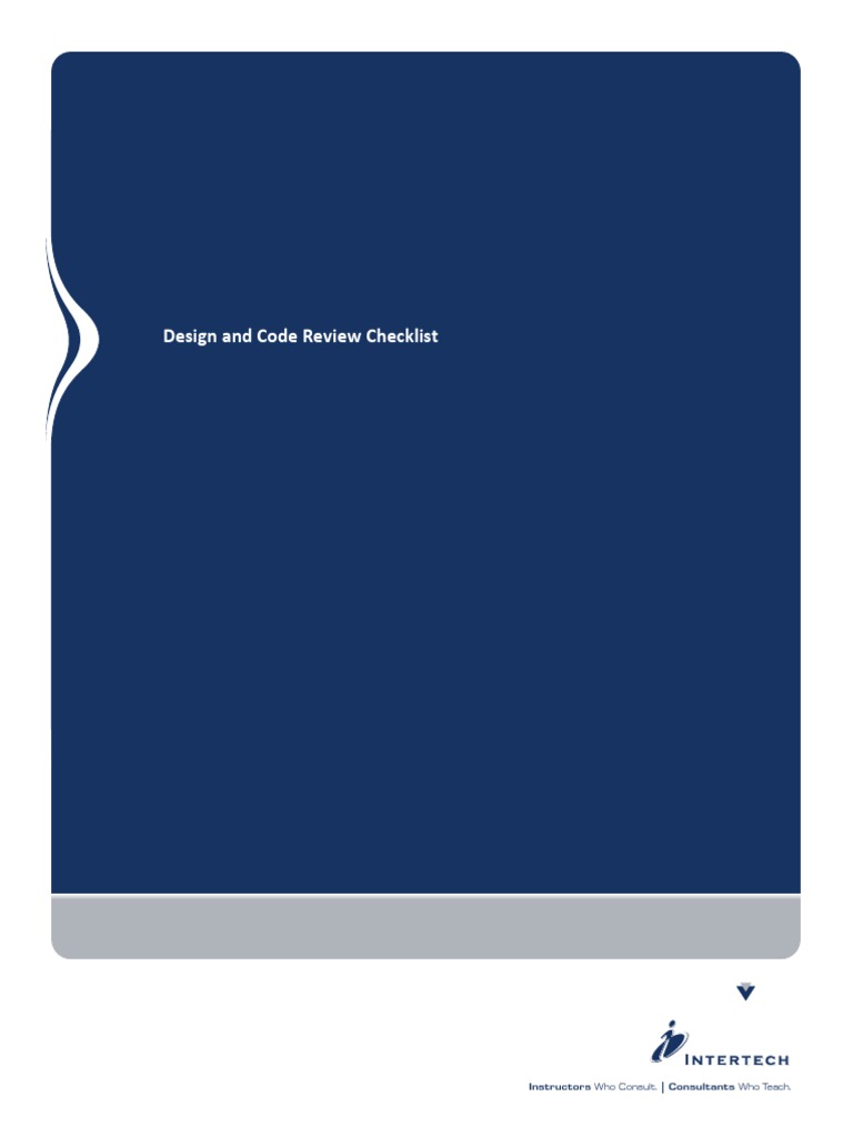 Design and Code Review Checklist: Instructors | PDF | Class (Computer ...