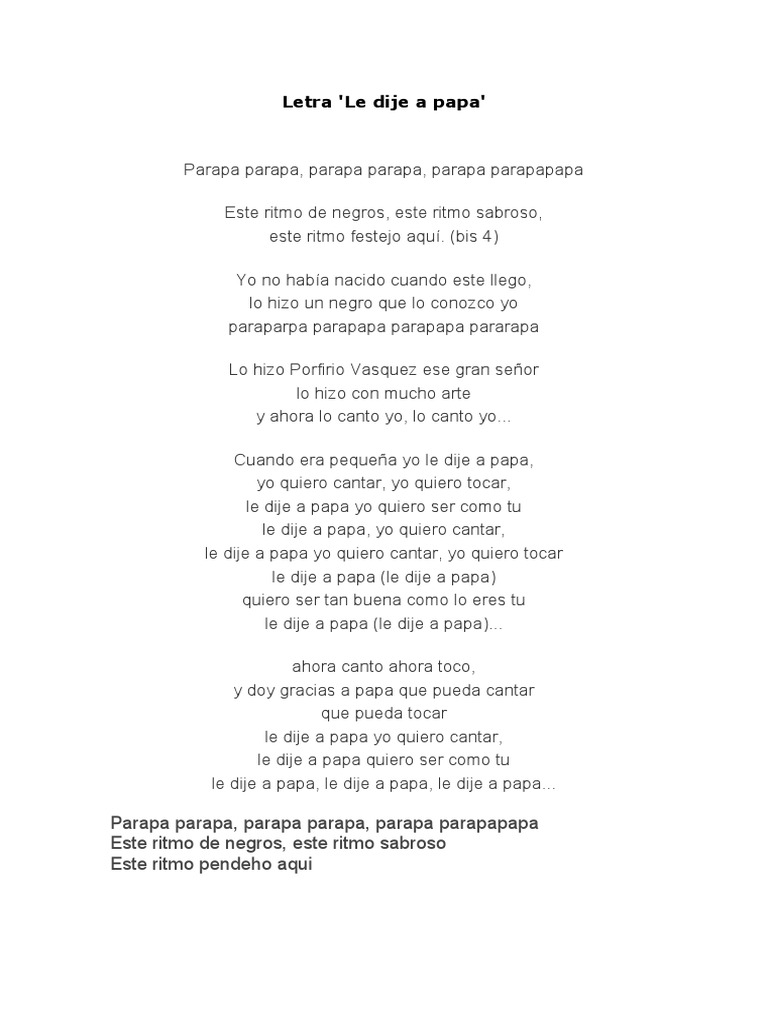 Le Dije A Papa | PDF